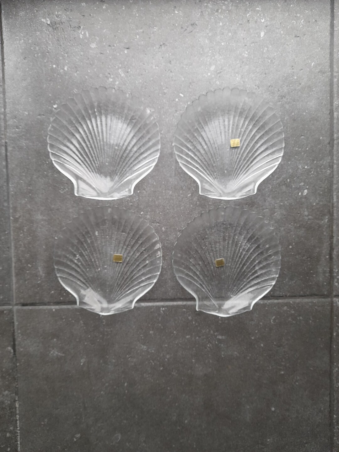 Vintage Arcoroc France Glass Shell Plates Scalop Set of 4 Retro Home ...