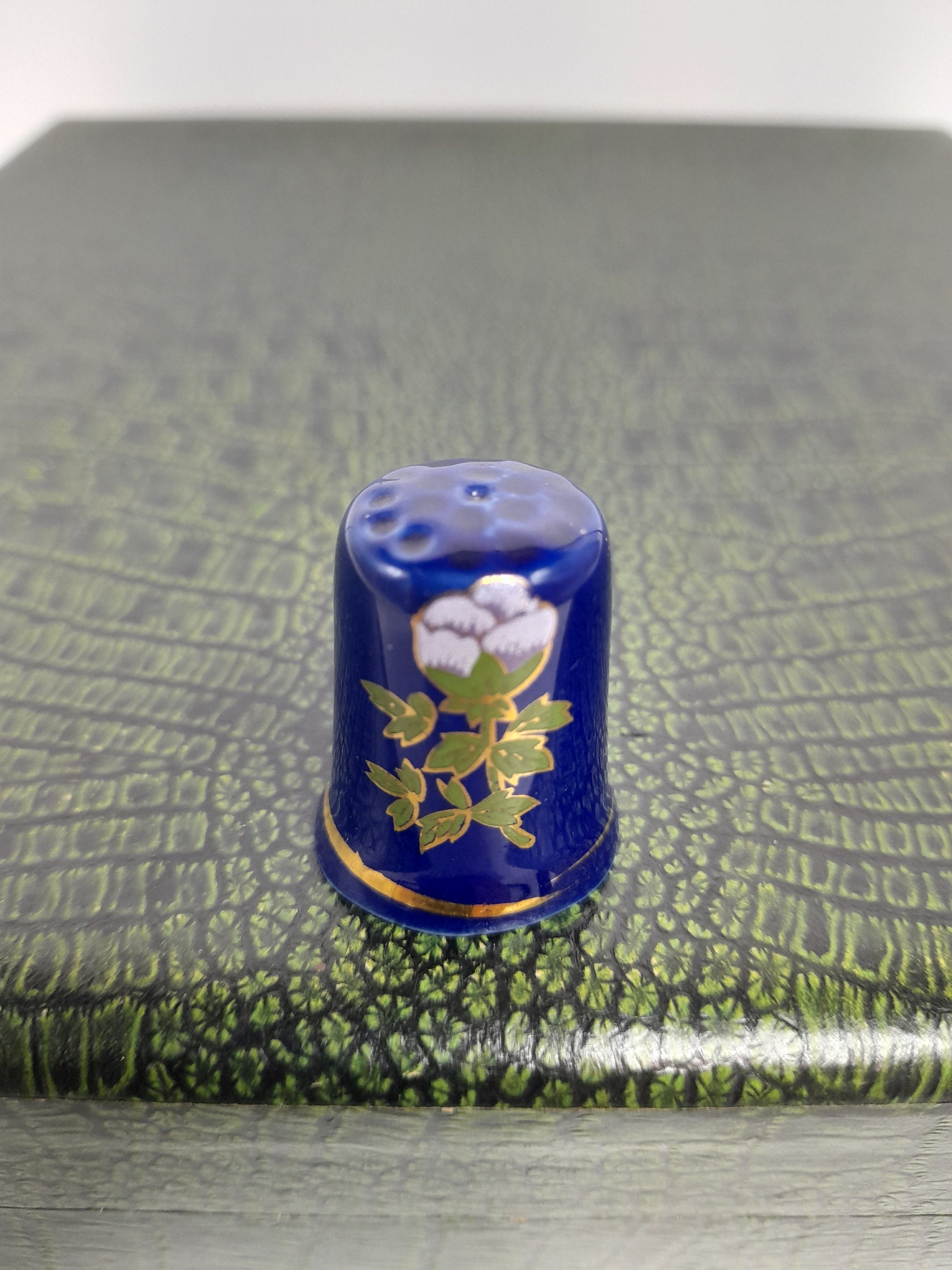 Vintage Cobalt Blue Porcelain Thimbles Set of 3 Thimbles With - Etsy