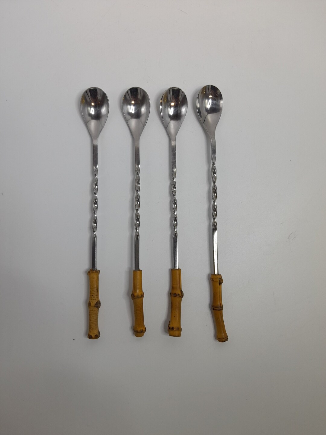 Bamboo Cocktail Icecream Spoons Tiki Bar Hogo Chique Set of 4 - Etsy