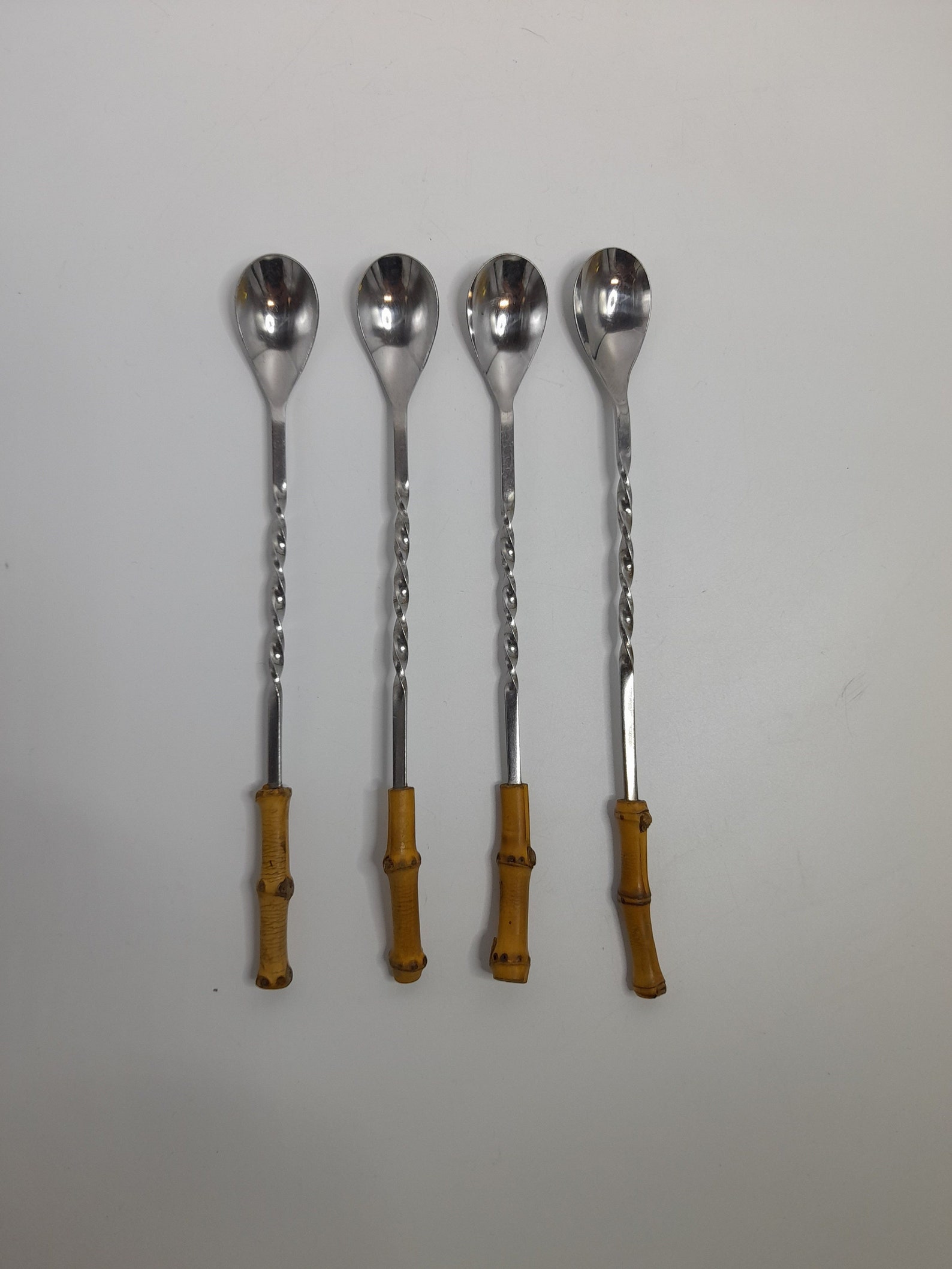 Bamboo Cocktail Icecream Spoons Tiki Bar Hogo Chique Set of 4 - Etsy