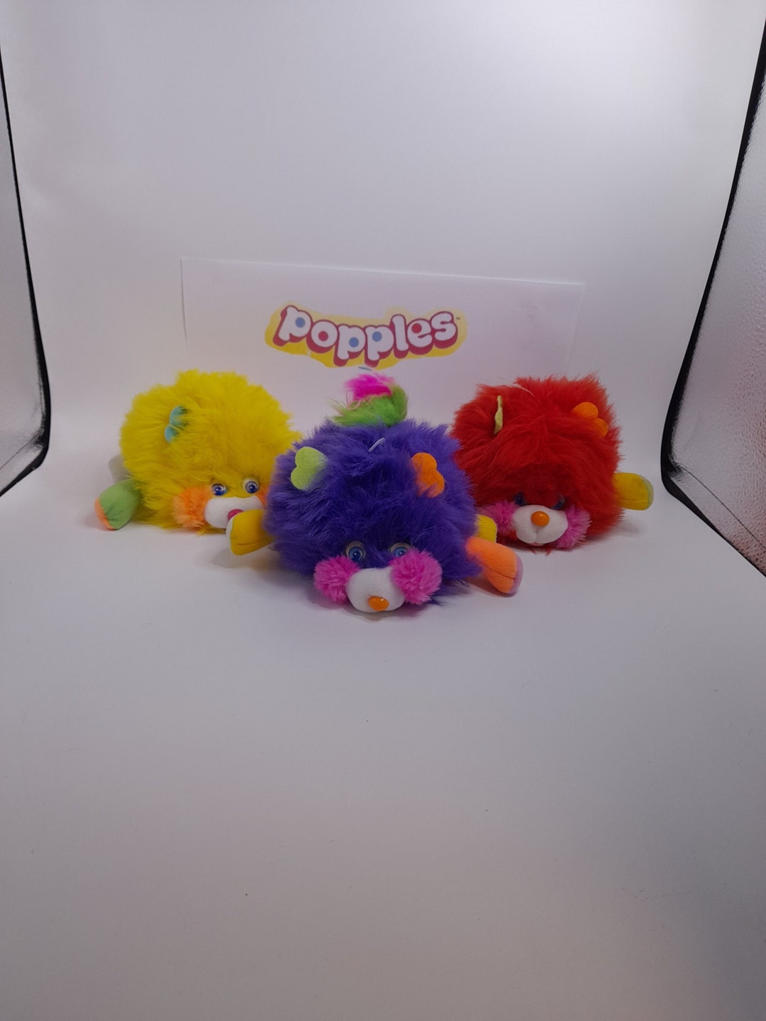 Popples Puffling Vintage Mattel Toy 80's Toys Pluche Vintage Red Yellow ...