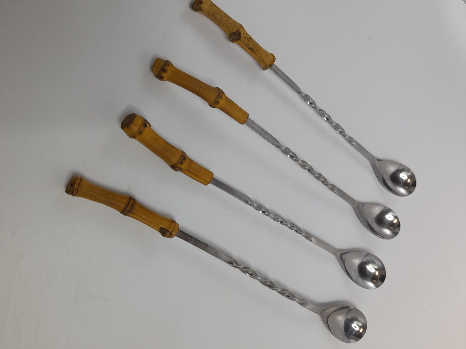 Bamboo Cocktail Icecream Spoons Tiki Bar Hogo Chique Set of 4 - Etsy