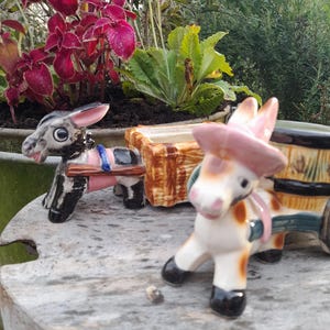 Vintage Ceramic Donkey Planters Cute Home Decor Flowerpot Succulent ...