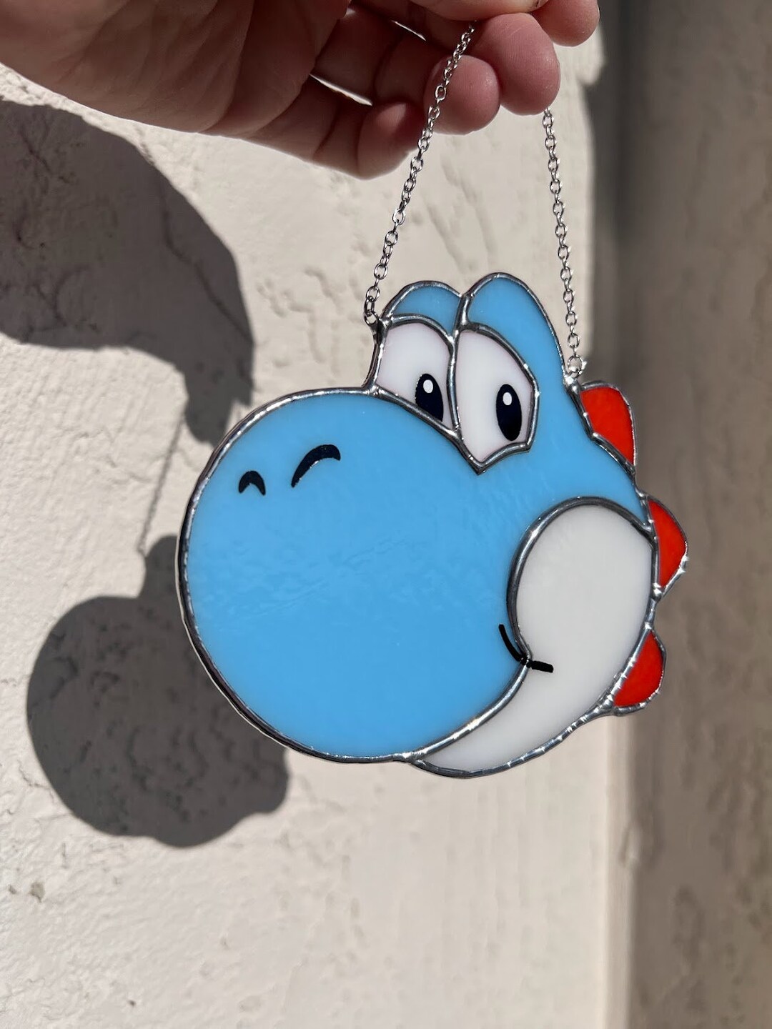 Stained Glass Baby Blue Yoshi Inspired Hanging Window Suncatcher! so ...