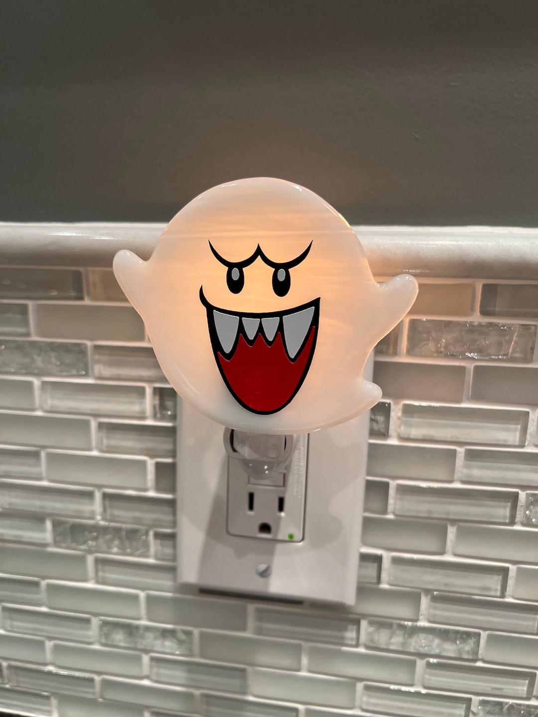 Stained Glass Boo Inspired Night Light! Made With Wispy White Stained ...