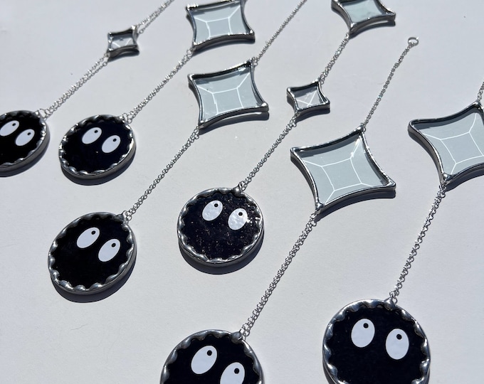 Stained Glass Soot Sprite Inspired Beveled Hanging Charms - Etsy