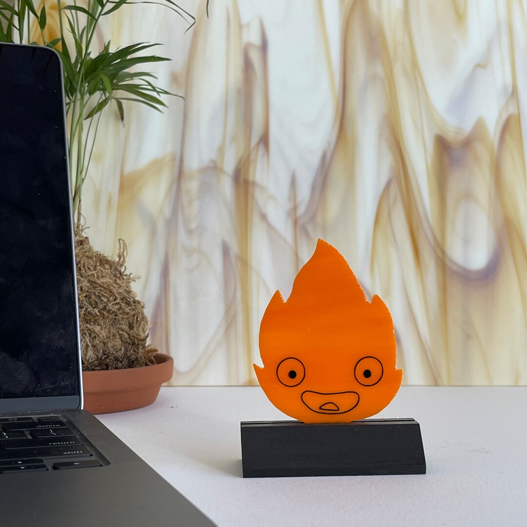 Stained Glass Calcifer Inspired Desk Mate! so Cute! Made With Fiery ...