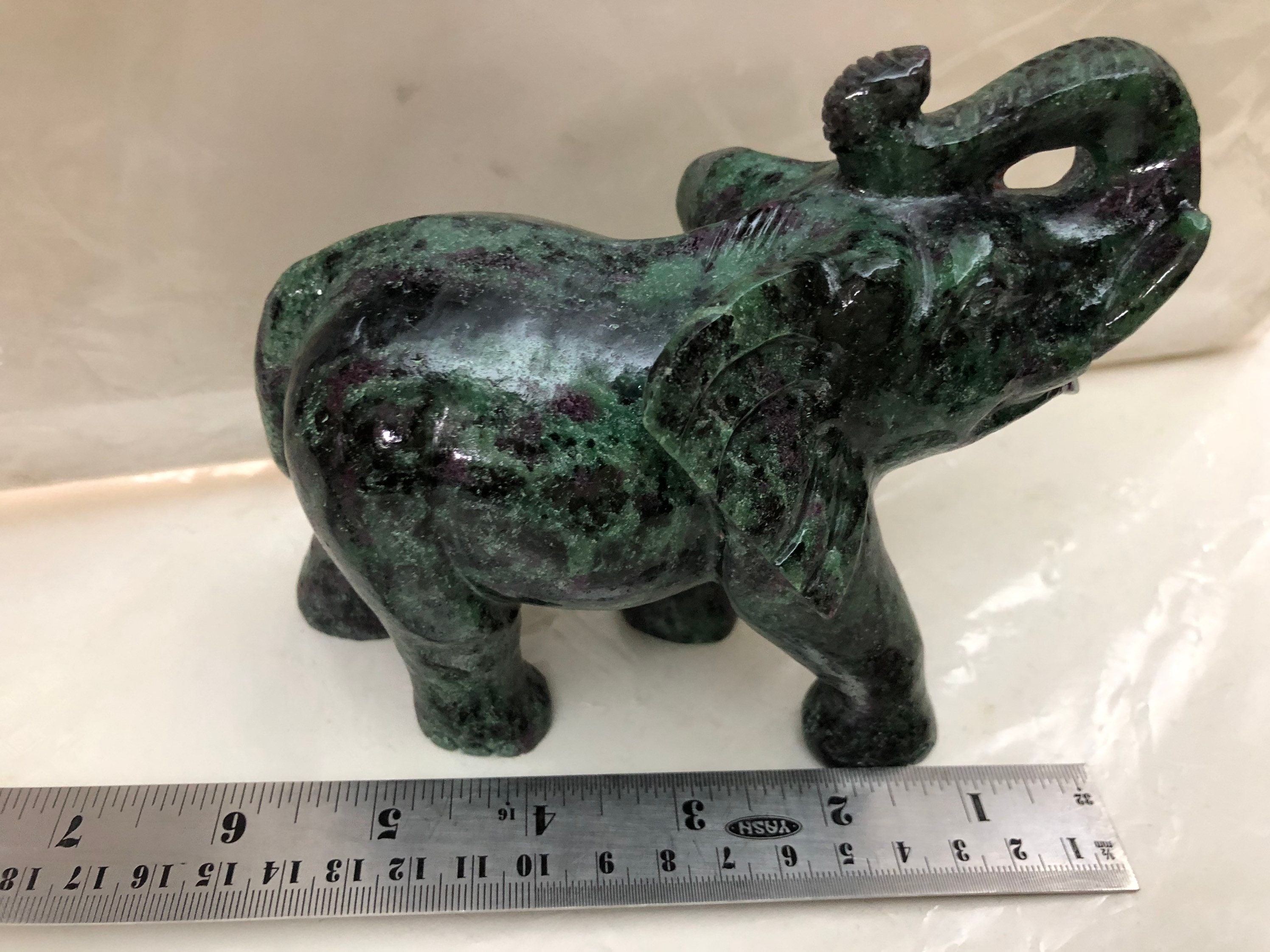 Ruby Zoisite Elephant- Elephant- Gemstone Elephant- Elephant Statue ...