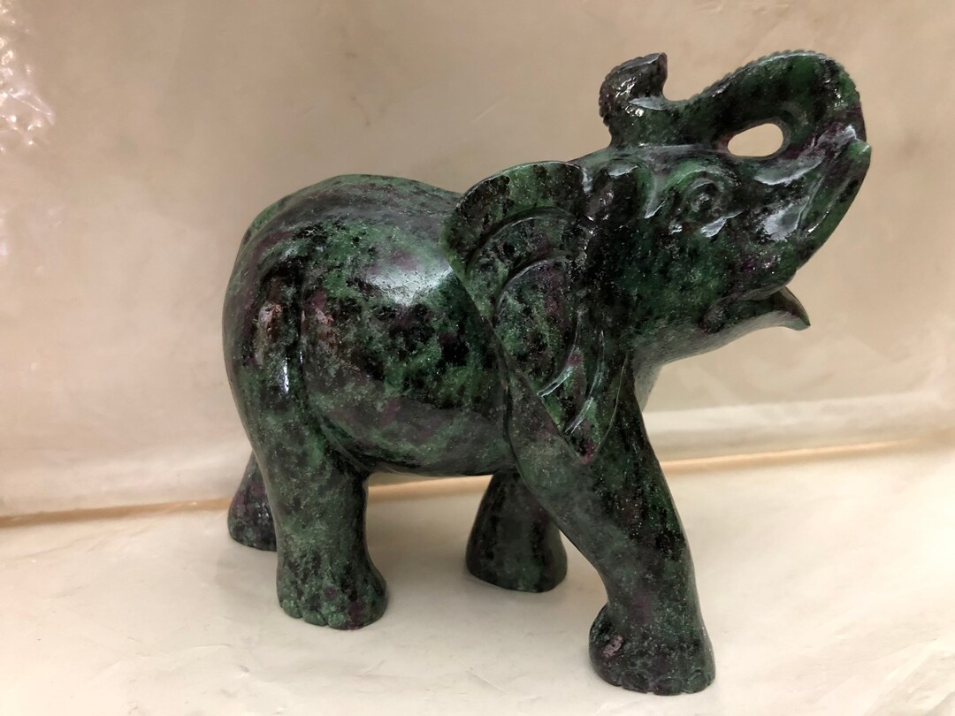 Ruby Zoisite Elephant- Elephant- Gemstone Elephant- Elephant Statue ...