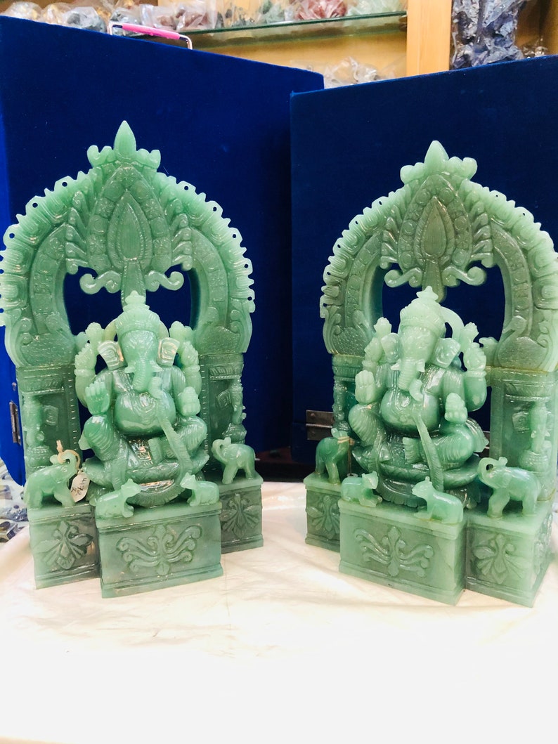 Green Aventurine Ganesha ganesha gemstone Ganesh gems gemstone Carving ...