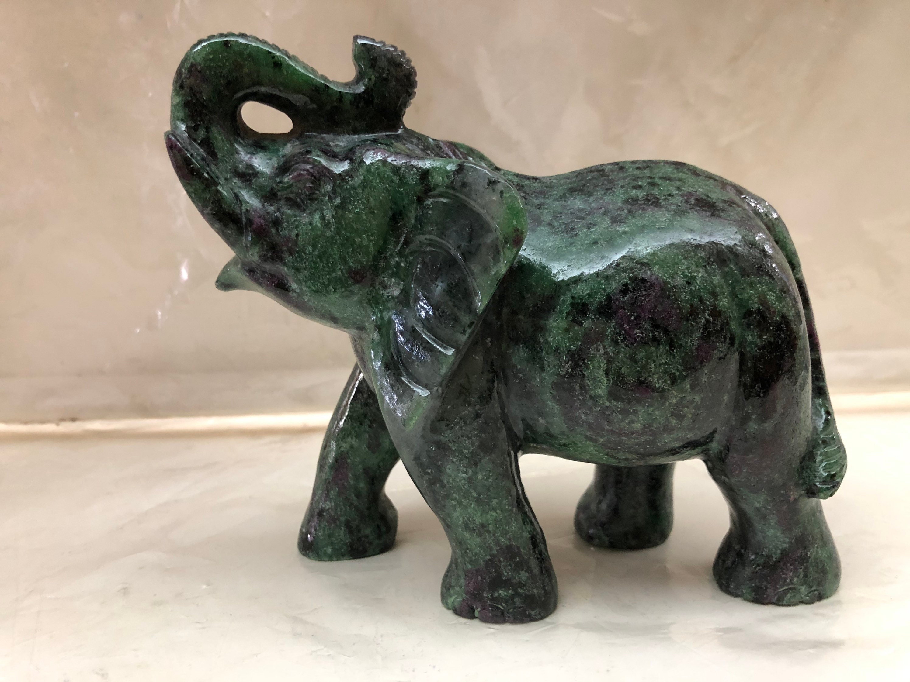 Ruby Zoisite Elephant- Elephant- Gemstone Elephant- Elephant Statue ...