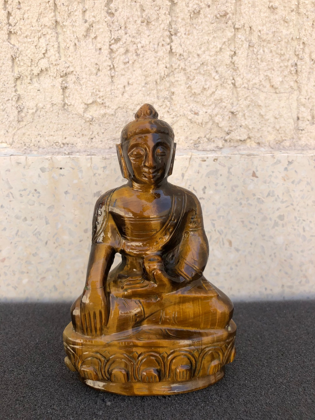 Tiger Eye Buddha -sitting Buddha -buddha -tiger Stone -gemstone Carving ...