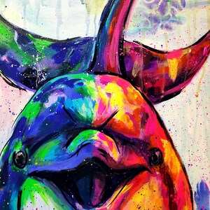Delfin Gemälde Original Wal Meerestier - Etsy.de