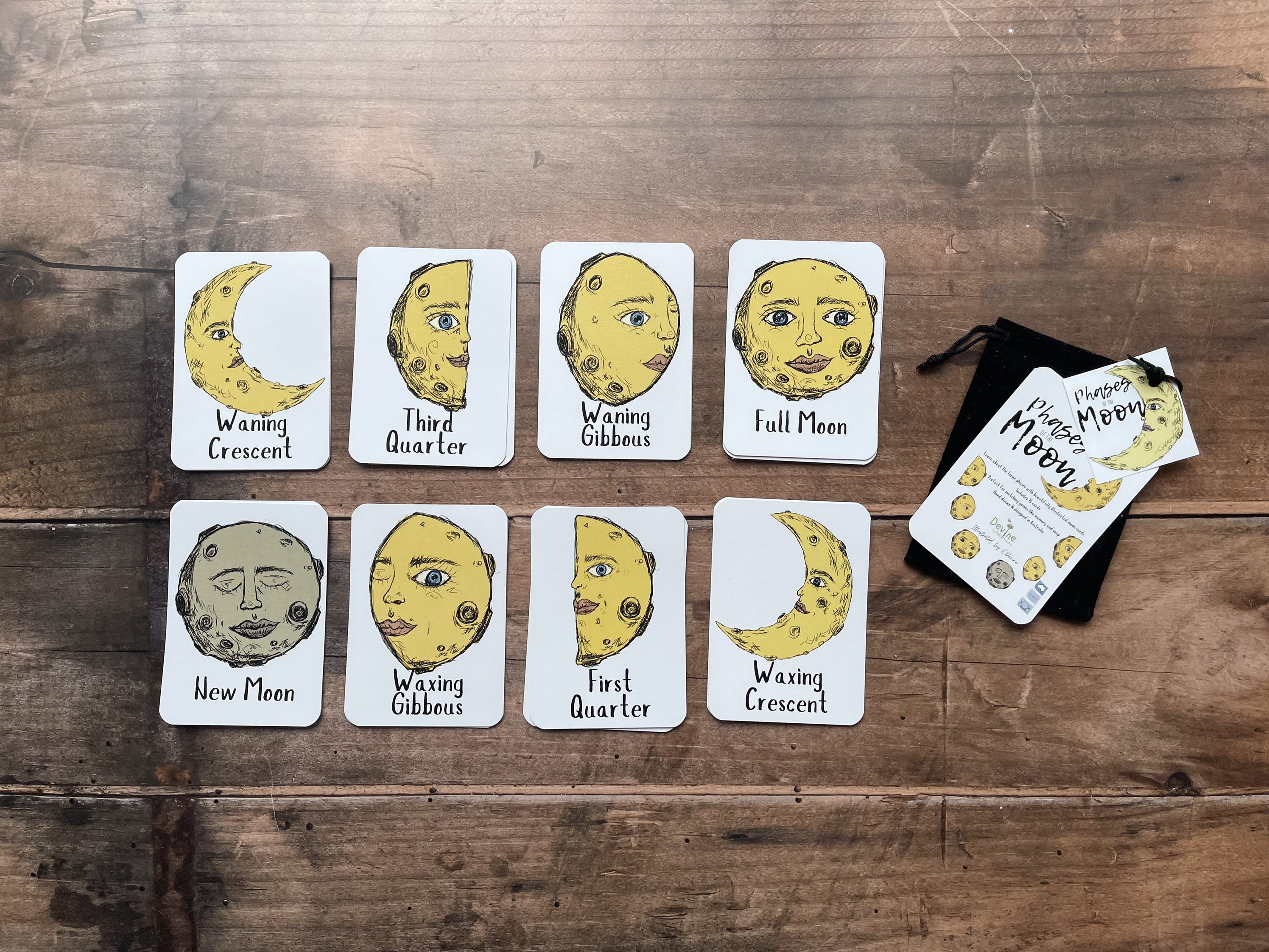 Phases of the Moon Flash Card Memory/ Snap Game - Etsy