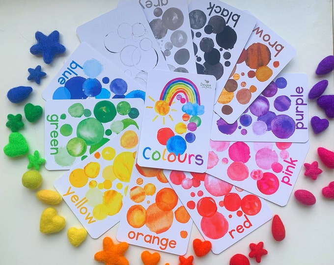 Colours Flash Cards Toddler Children Educational - Etsy