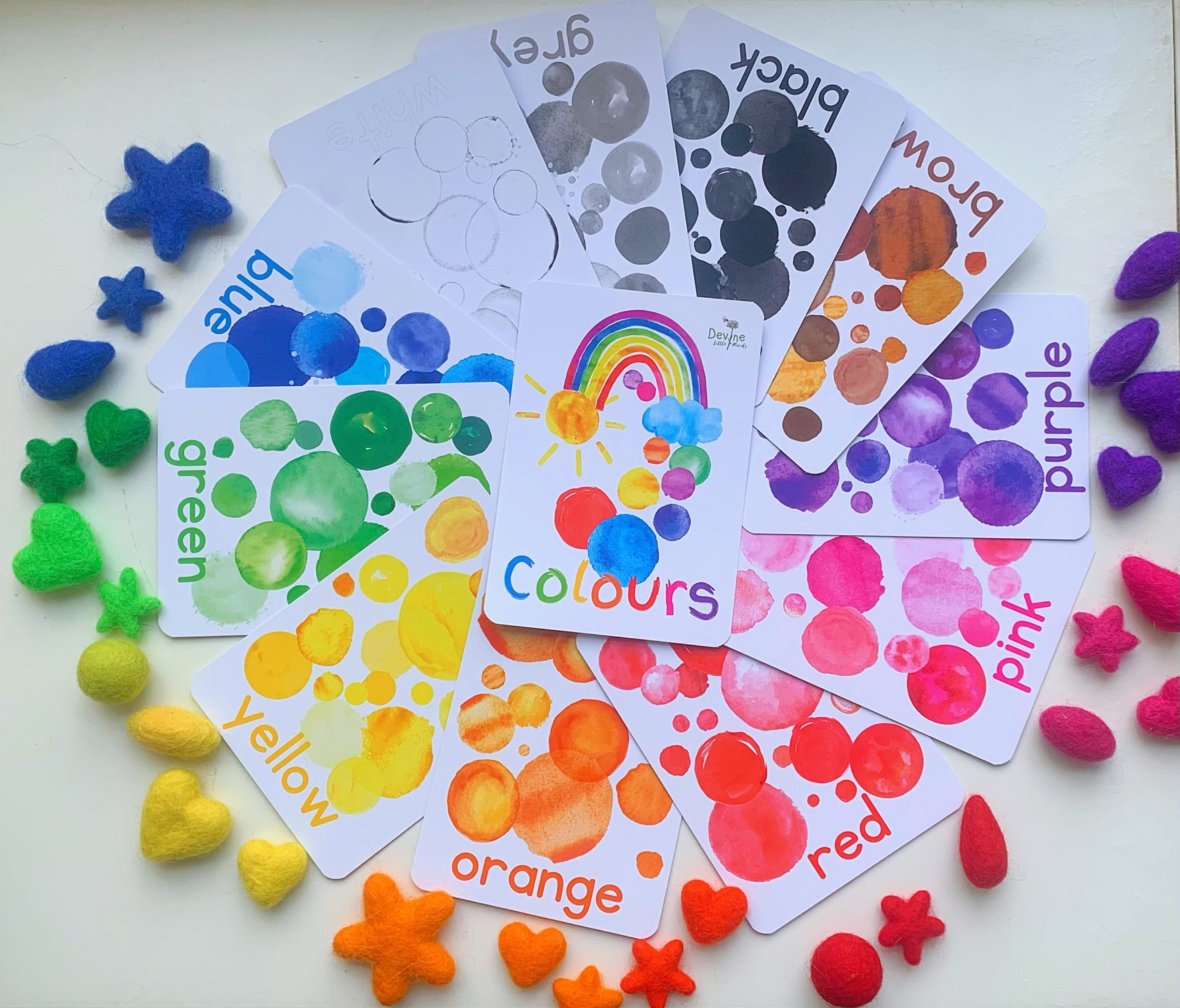 Colours Flash Cards Toddler Children Educational - Etsy