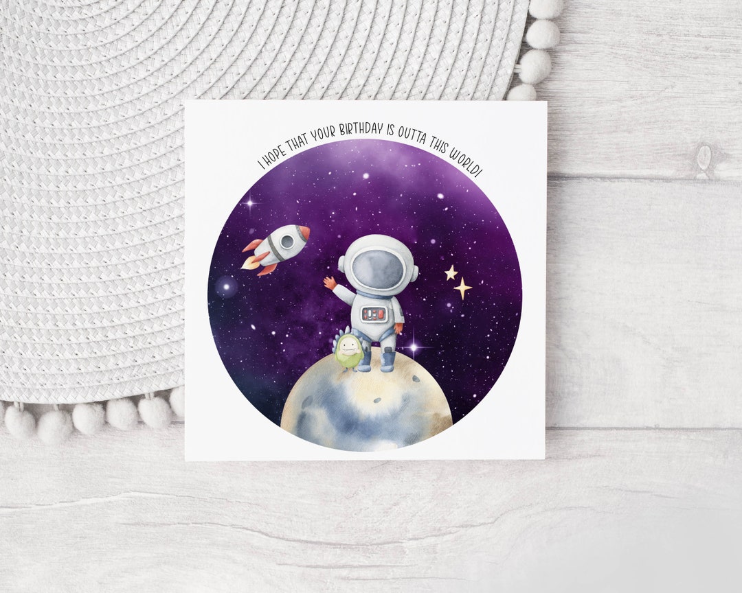 Personalised Space Birthday Card Astronaut Birthday Card - Etsy