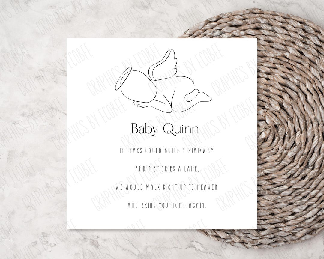 Baby Loss Card in Loving Memory Baby in Heaven - Etsy