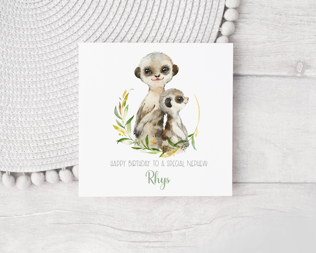 Personalised Meerkat Birthday Card Cards for Children - Etsy