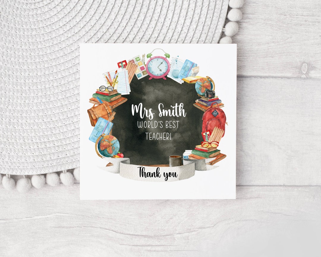 Personalised Teacher Card Worlds Best Teacher - Etsy