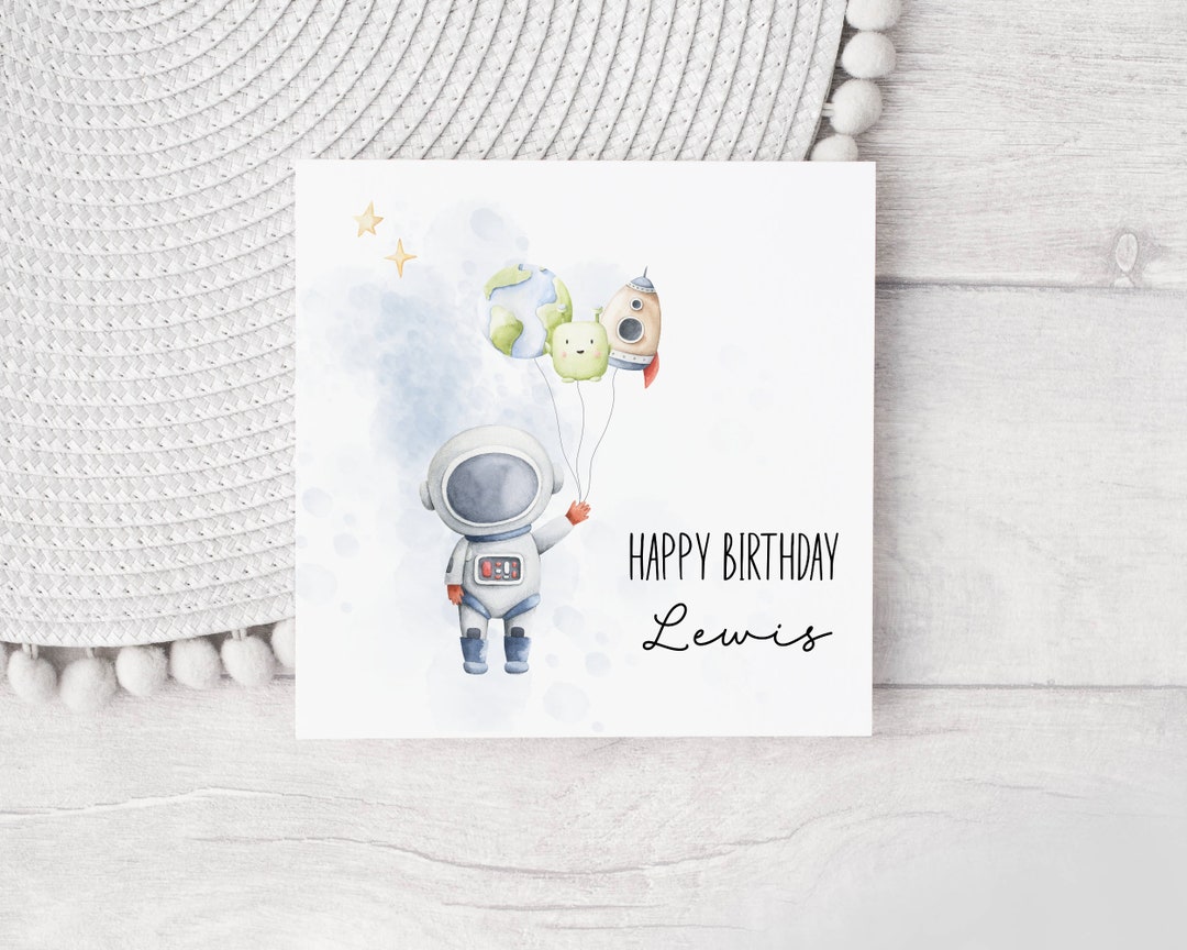 Personalised Space Birthday Card Astronaut Birthday Card - Etsy
