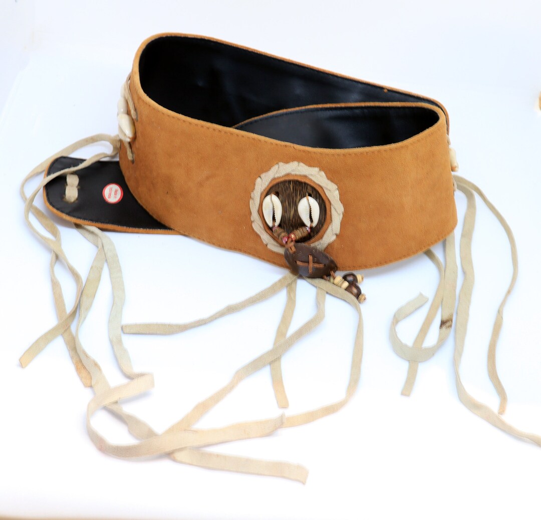 Suede Leather Fringed Conch Shell Boho Gypsy Belt 90's - Etsy