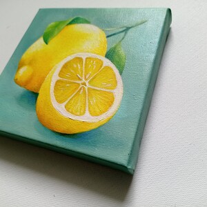 Lemon Painting Lemon Kitchen Wall Decor Original Oil Painting on Canvas ...