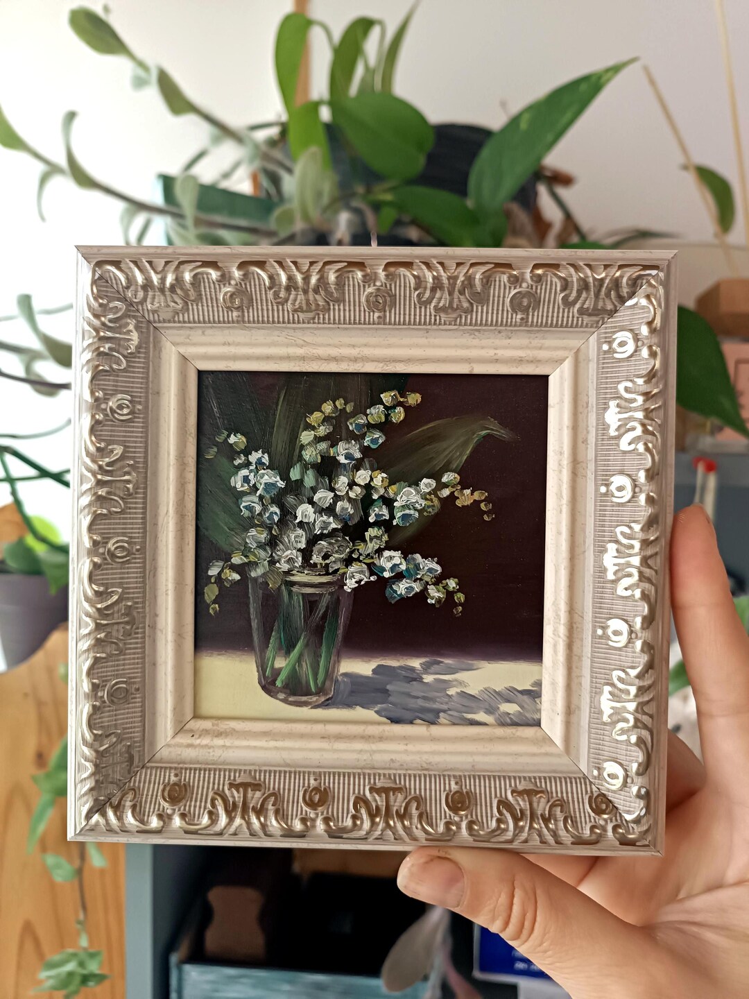 Bouquet of Lilies of the Valley Original Oil Painting Convalia Framed ...