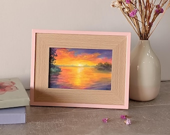 Winter Sunset Miniature Oil Painting on Canvas - Etsy