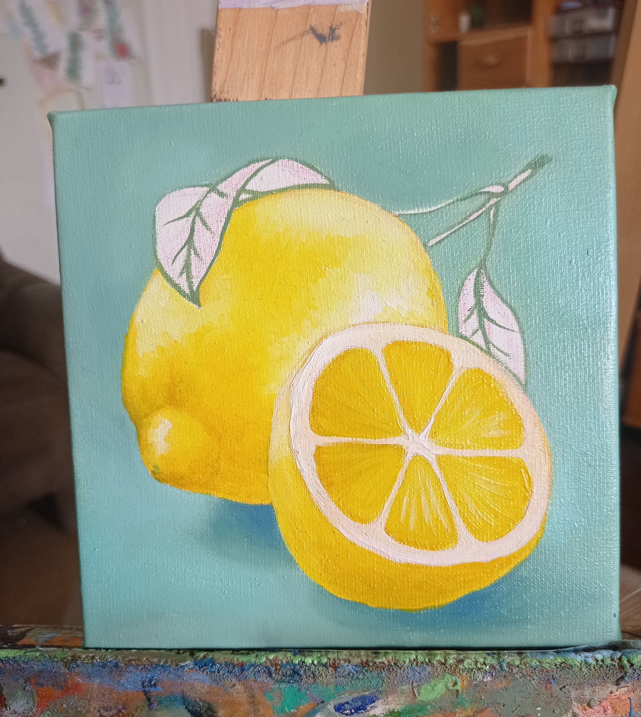 Lemon Painting Lemon Kitchen Wall Decor Original Oil Painting | Etsy