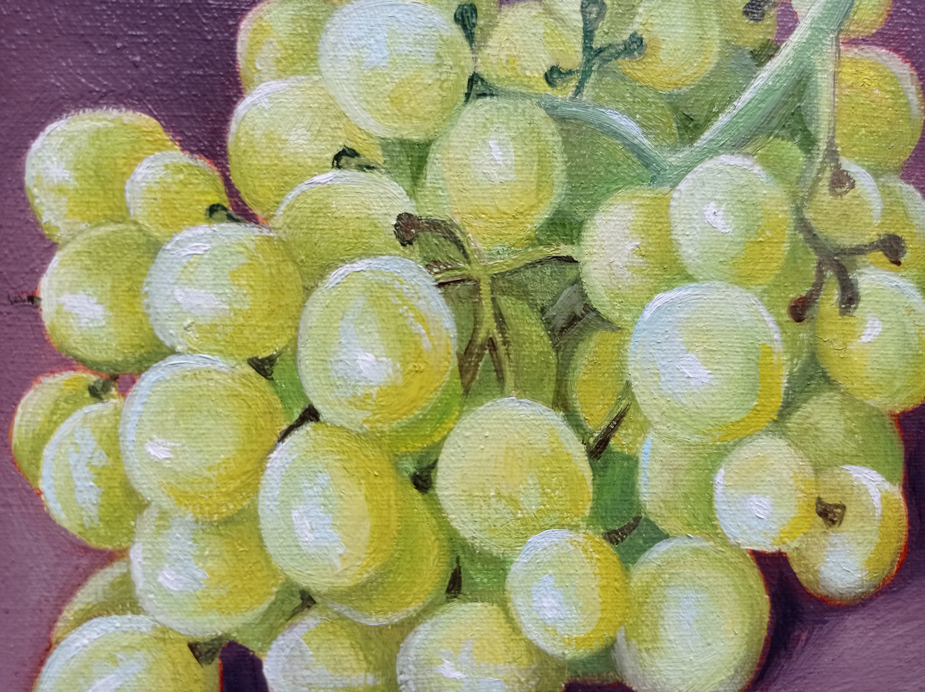 Green Grapes Original Oil Painting on Canvas Miniature Kitchen - Etsy