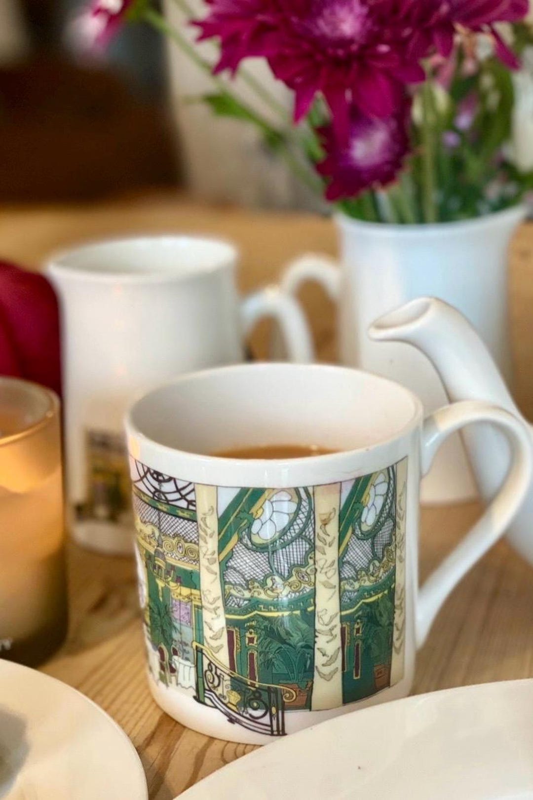 Art Deco Style Mug, Hand Drawn Luxury Bone China Cup, Beautiful Mug ...