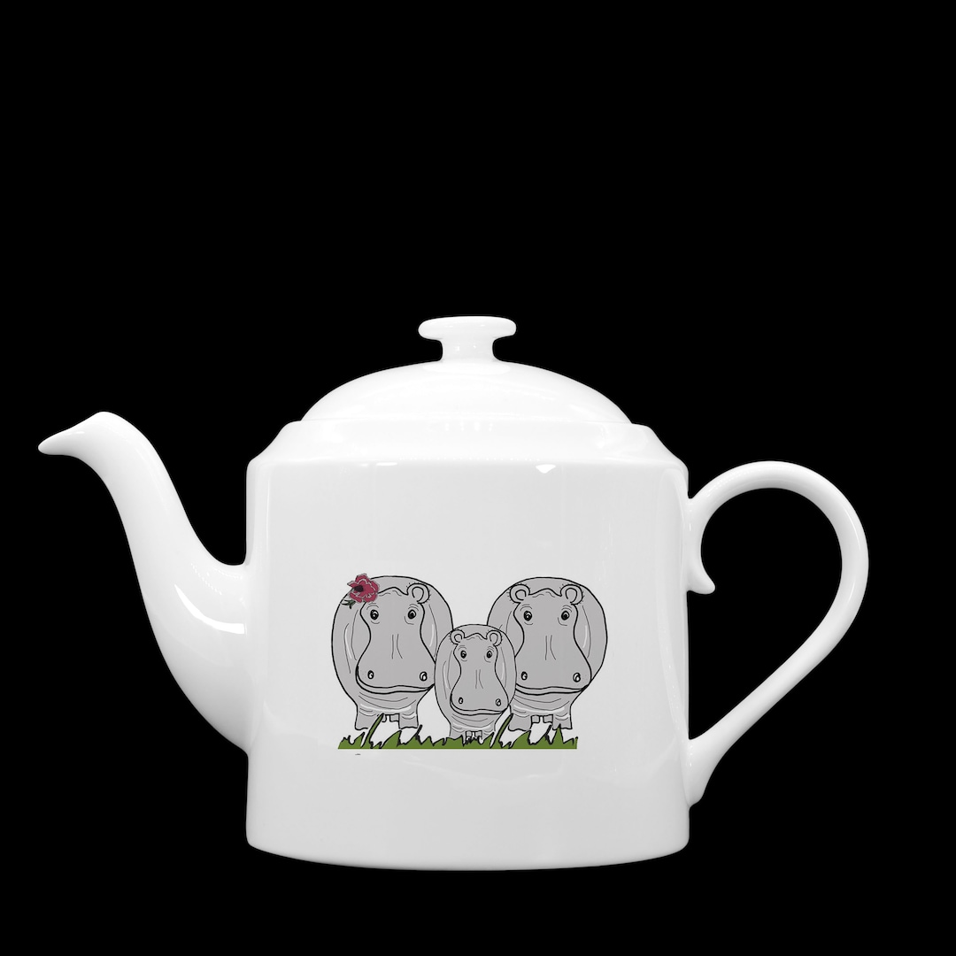 Hippo Bone China Teapot, English Made Teapot, Tea Set, Gin Lover, Gift ...