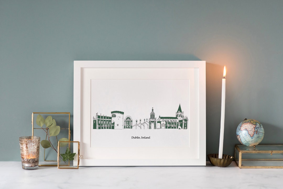 Dublin City Print, Trinity College Graduation Gift, Ireland Green ...