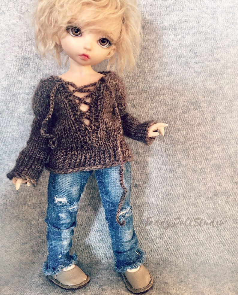 Knit sweater LittleFee / Clothes 1/6 BJD dolls / Knit outfit | Etsy