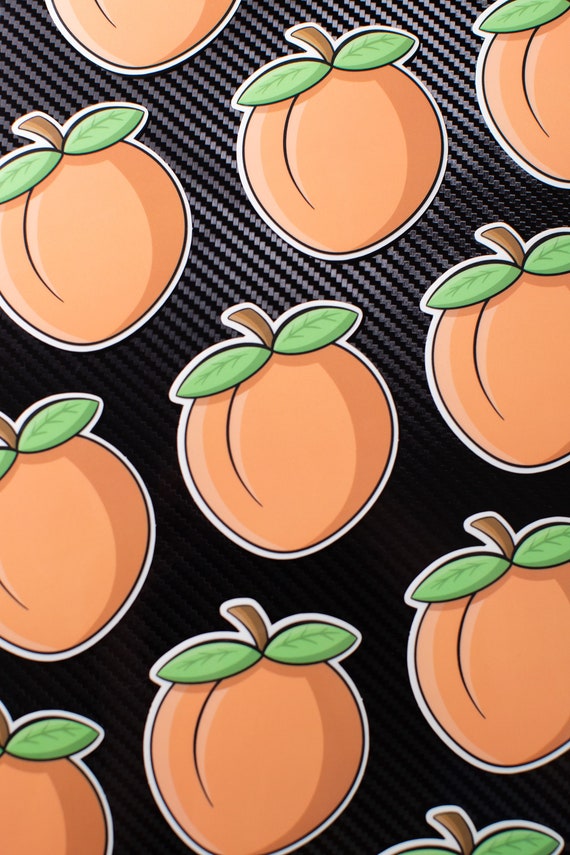Papercraft Funny Smiling Peach Vinyl Sticker Paper, Party & Kids ...