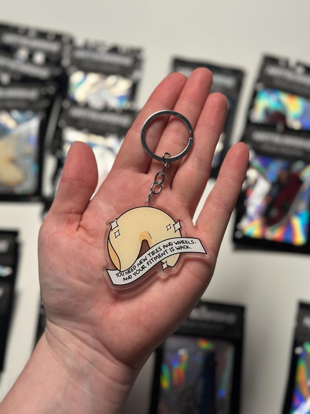 Wack Fitment Fortune Cookie JDM Car Acrylic Keychain - Accessories for ...