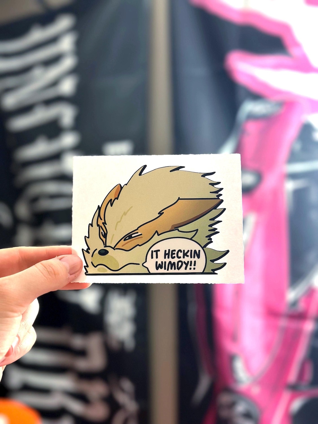 Waterproof Vinyl Anime Inspired Heckin Wimdy Windy Dog Peeker JDM Car ...