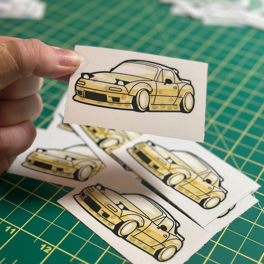 JDM Yellow Mango Miata Milk Tea Boba Bubble Tea Car Sticker Mechanic ...