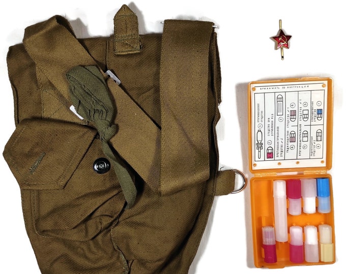 Original Soviet Army Med Kit AI-2 First Aid Box USSR GP-5 Gas Mask ...