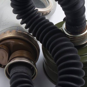 Soviet Black Rubber Gas Mask Hose Connection Between Gas Mask and ...