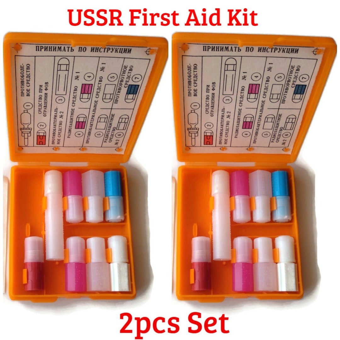 2pcs Set USSR NBC First Aid Kit AI-2 Medicine Box Soviet Individual ...