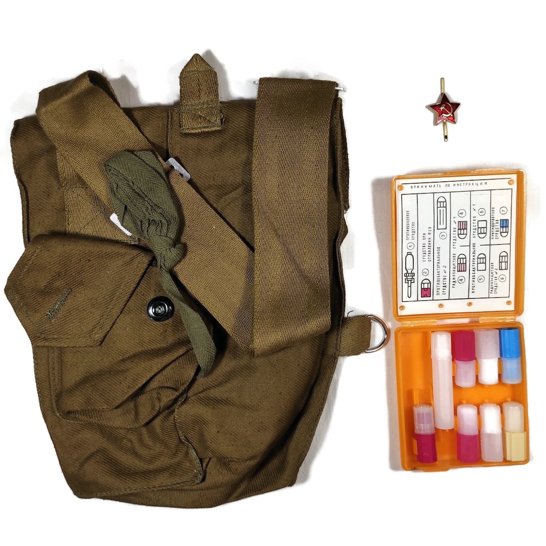 Original Soviet Army Med Kit AI-2 First Aid Box USSR GP-5 Gas Mask ...