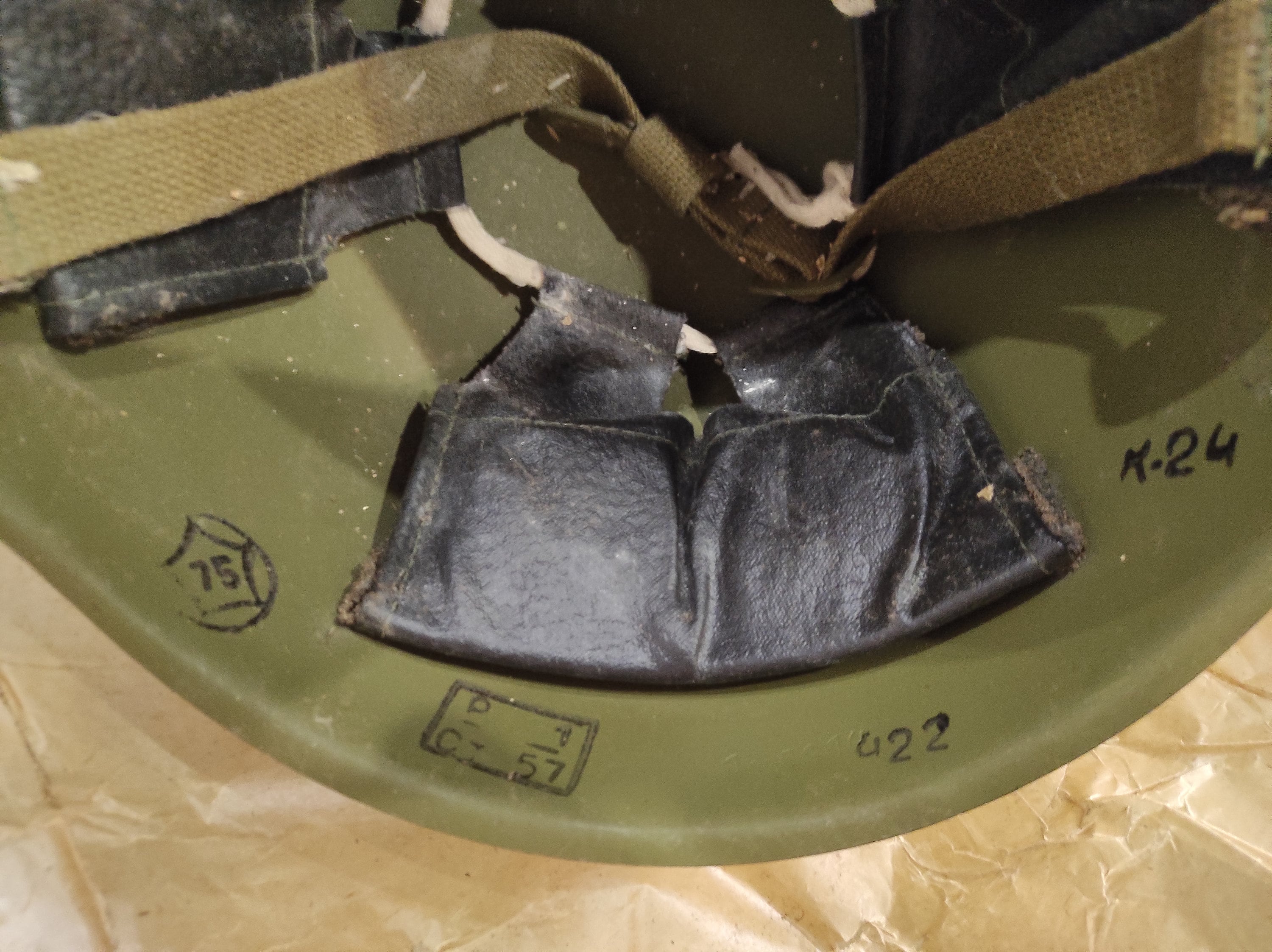 Original Soviet Ssh40 Steel Helmet USSR Army Soldier Kaska Shlem WW2 Military Surplus Head ...