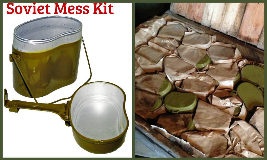 Original Soviet Soldier Mess Kit Bowl Сauldron Frying Pan Meal | Etsy