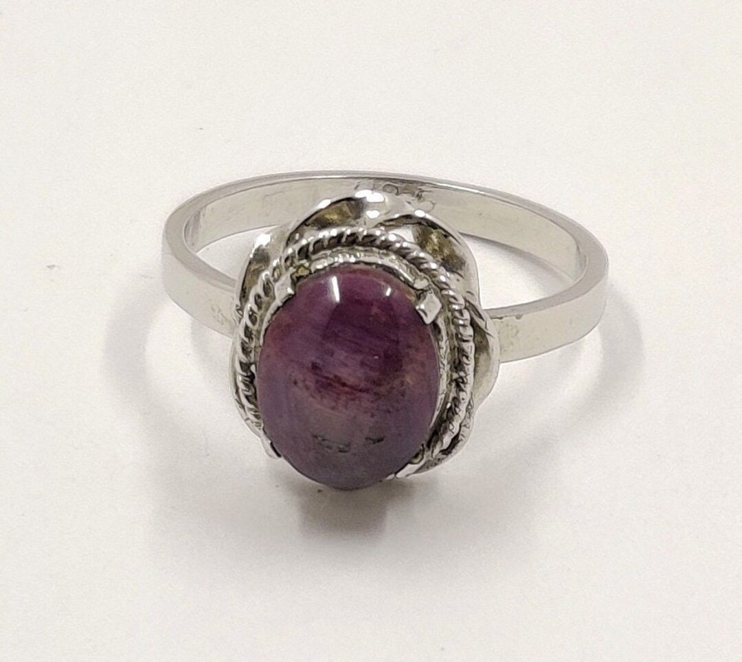 Buy Indian Ruby Ring,925 Sterling Silver Ring,two Tone Ring,oval ...