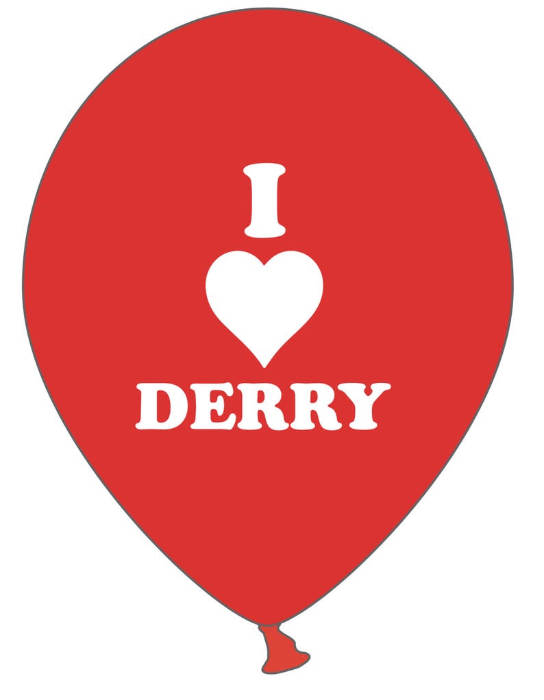 IT Movie Red Balloon Pennywise Clown Fancy Dress I Love Derry Halloween ...