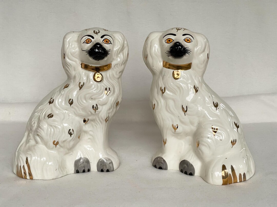 Vintage Pair of Beswick England King Charles Spaniel Wally Dogs/mantle ...