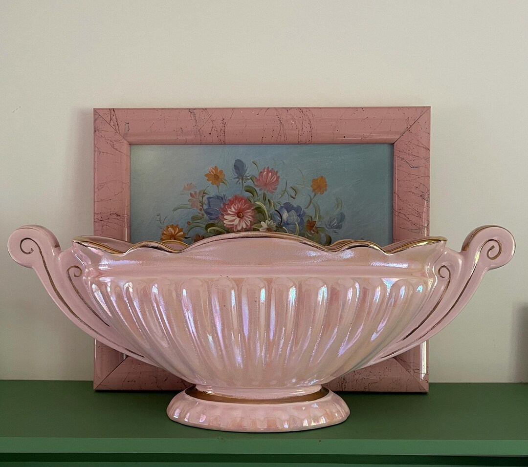 Circa 1940's Rare Large 40cm Majestic Sadler Pink Lustreware Mantle ...