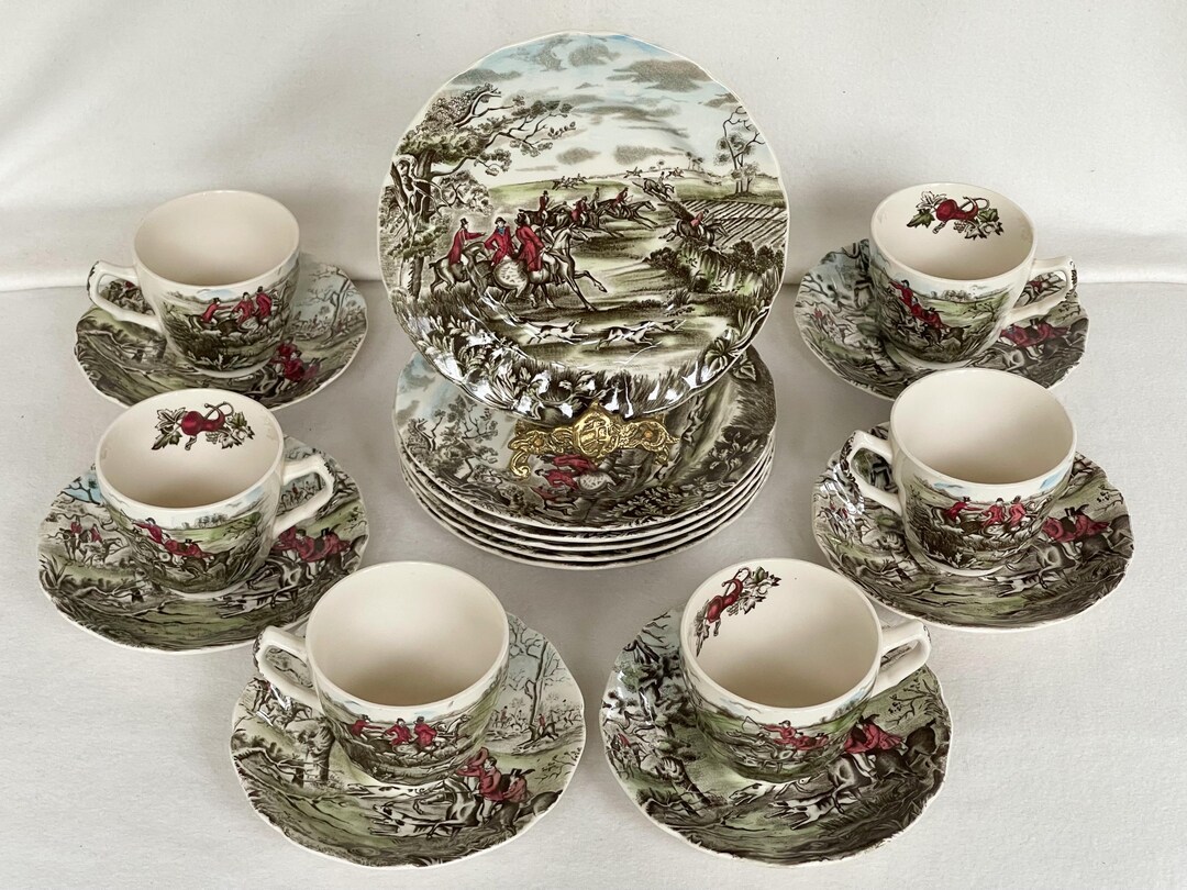 Beautiful Rare Vintage Johnson Brothers tally Ho Series Transferware ...